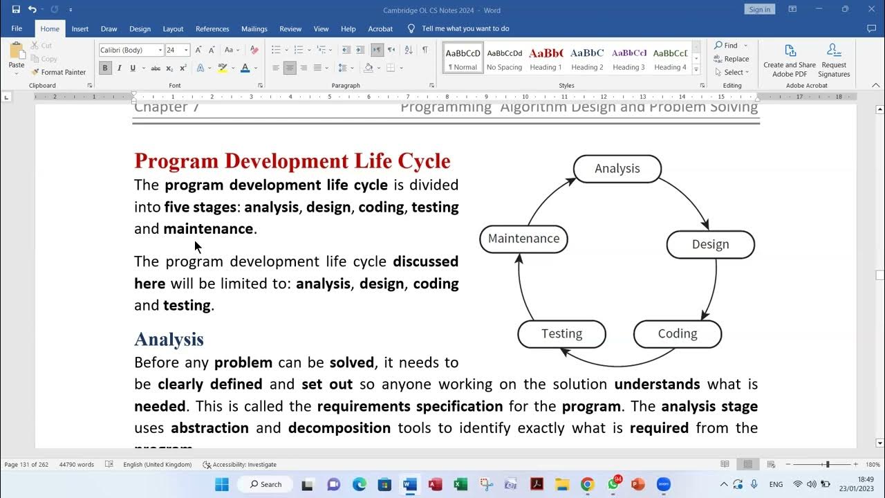 23 CS Chapter 7 Part 1 Algorithm Design and Problem Solving - YouTube
