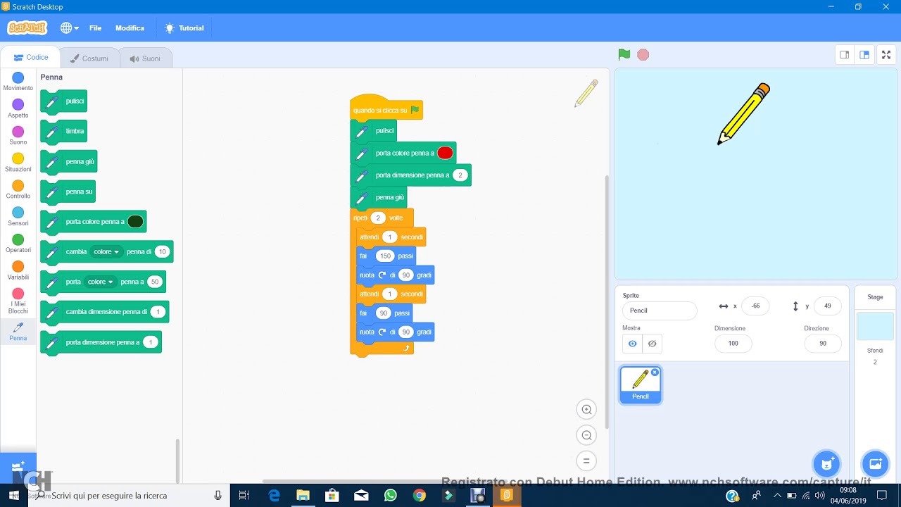 La Geometria con Scratch Il rettangolo - YouTube