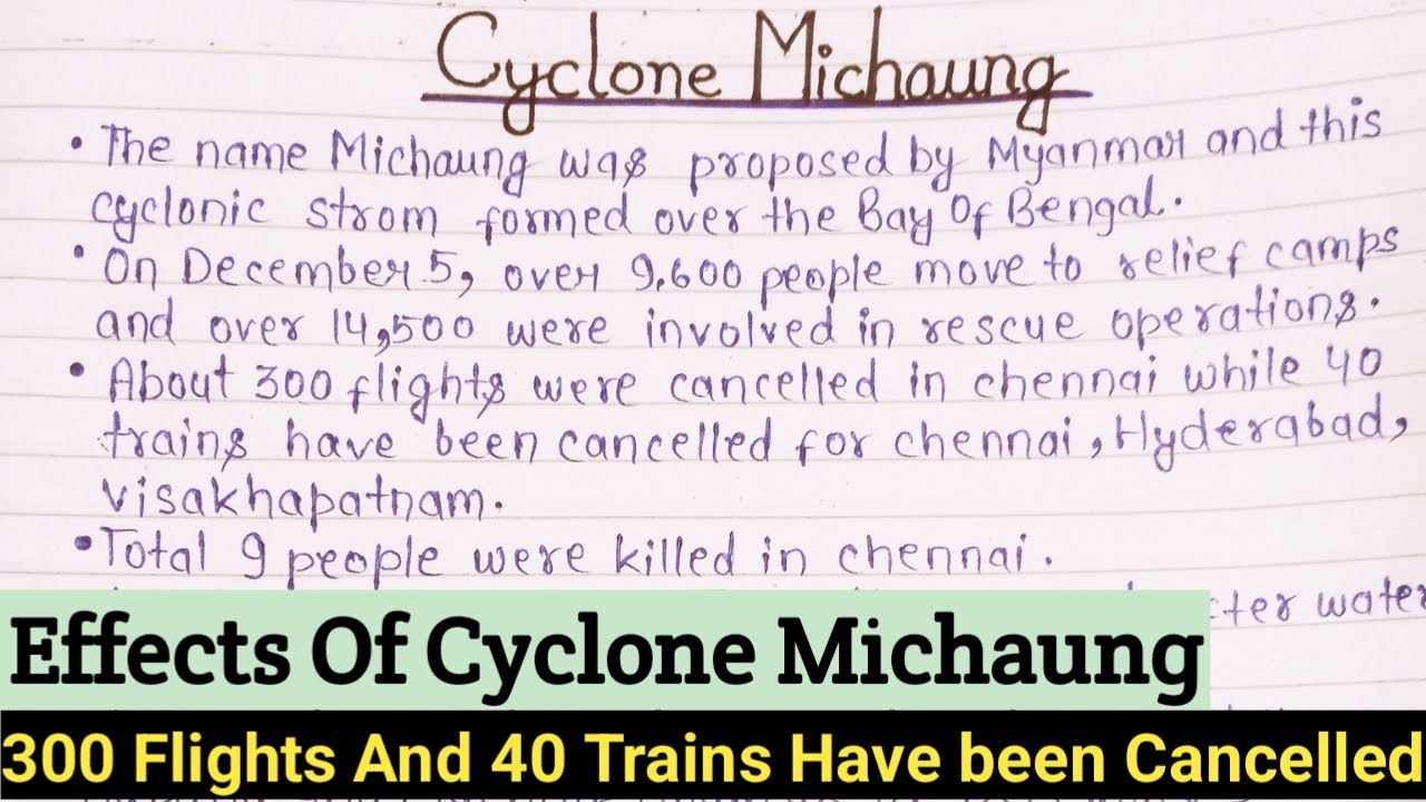 Michaung Cyclone Effects | Michaung Cyclone Essay In English | Michaung ...