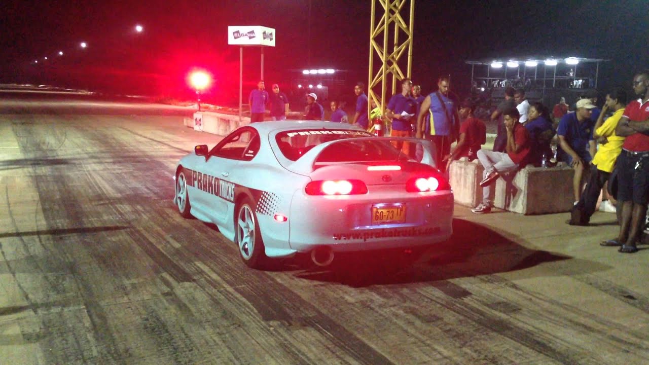 Drag race Toyota Supra In action okt 2K15 - YouTube
