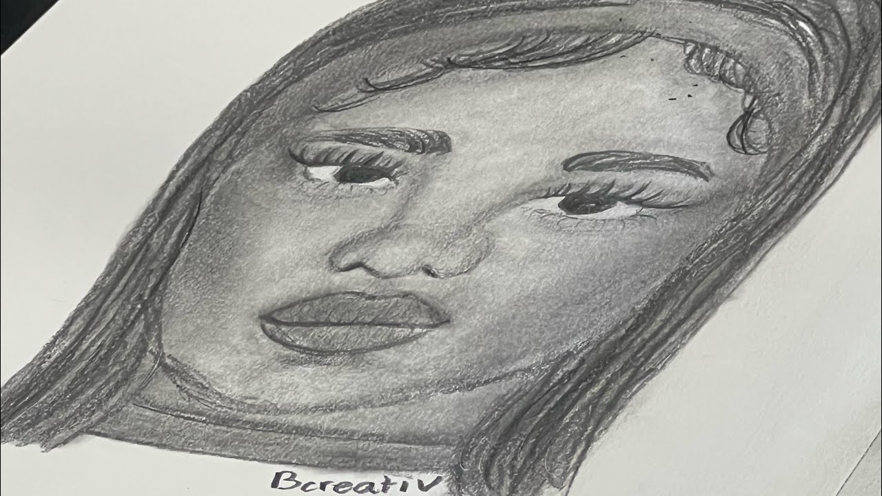 Chill tutorial on how to draw a girl with only pencil ️ - YouTube