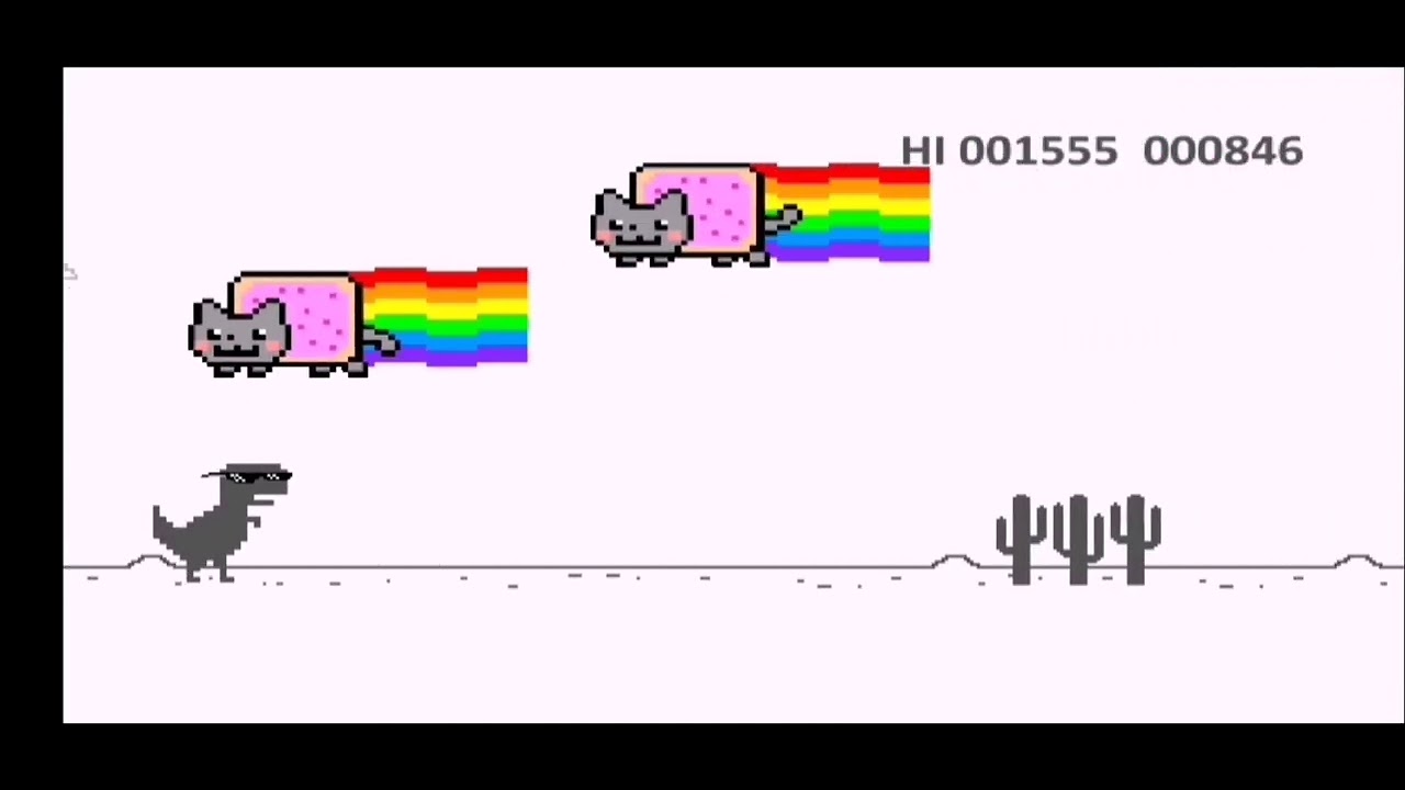 Playing t rex run with goffy coconut music - YouTube