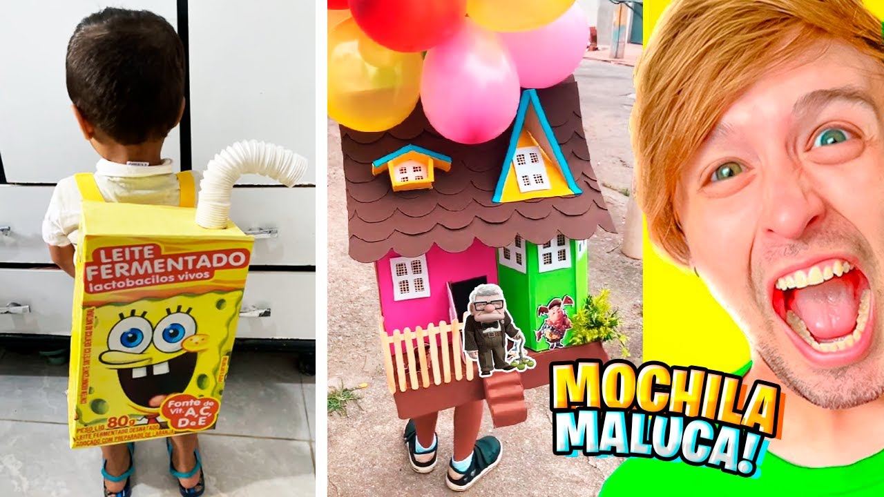 AS MELHORES MOCHILAS MALUCAS do DIA da MOCHILA MALUCA na ESCOLA! *Muito ...