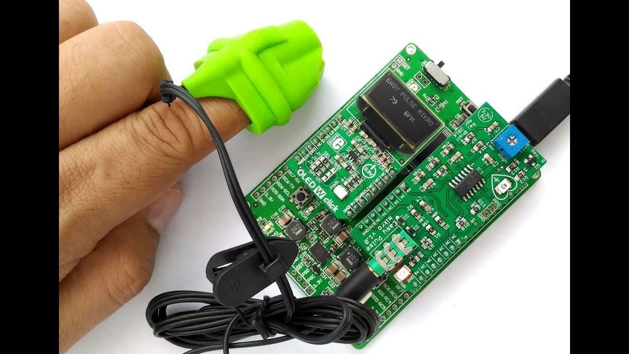 Pulse meter using clicker 2 for PIC18FJ and Easy Pulse mikro - YouTube