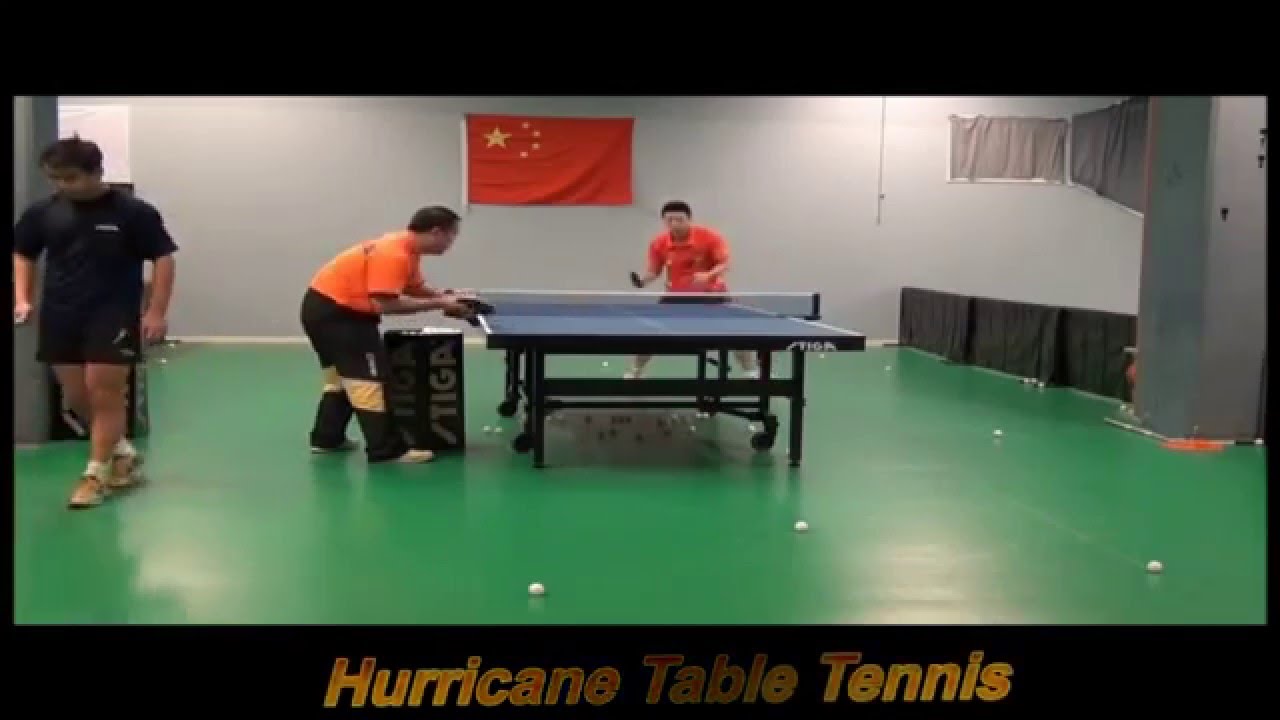 Malong training table tennis multi ball backhand with coach - YouTube