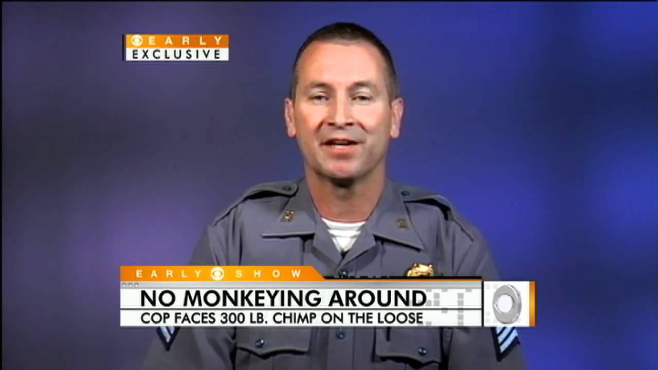 Monkey Attacks Cop
