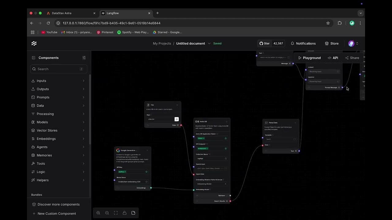 Langflow with astraDB - YouTube