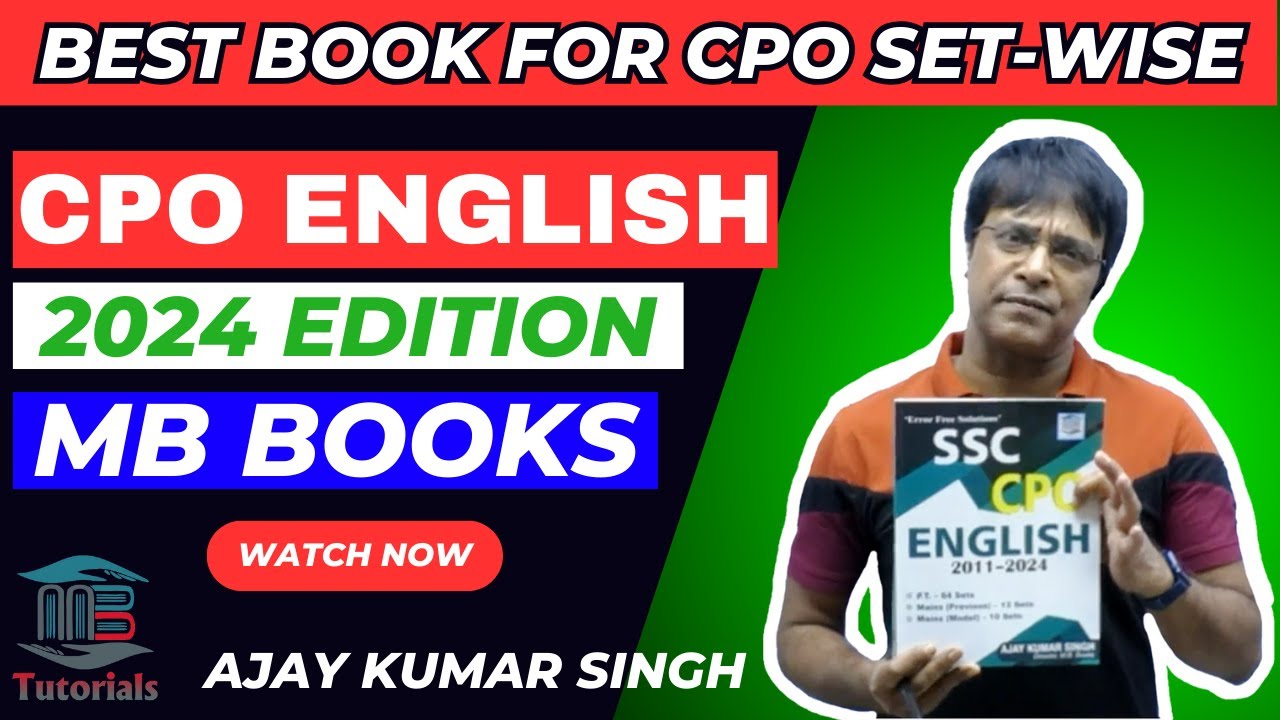 CPO English 2024 Edition Book | MB Books | Ajay Kumar Singh | Best Book For CPO | Set-Wise ...