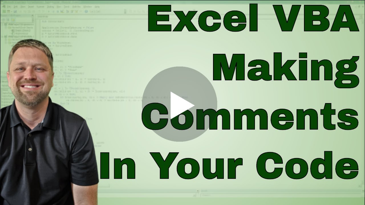 Making Comments Or Notes In VBA Code YouTube Making Comments Or Notes In VBA Code YouTube