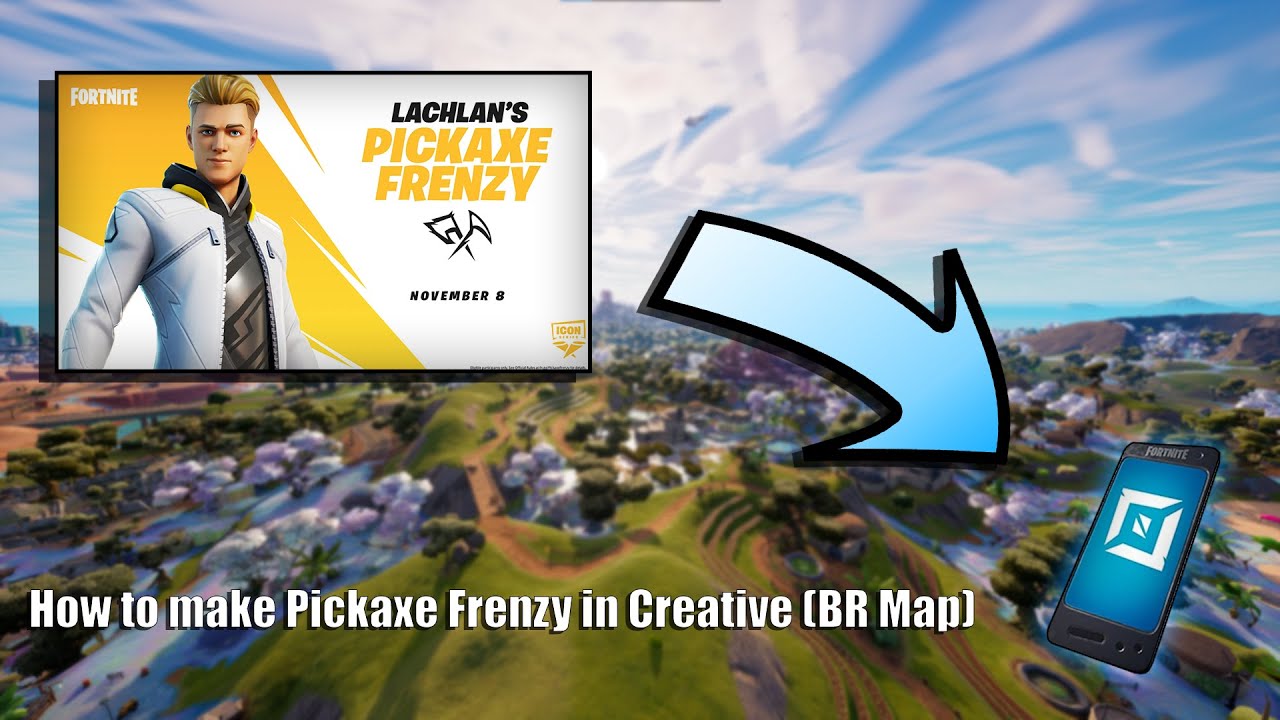 Fortnite how to make Lachlans Pickaxe Frenzy in Creative (BR Map) - YouTube