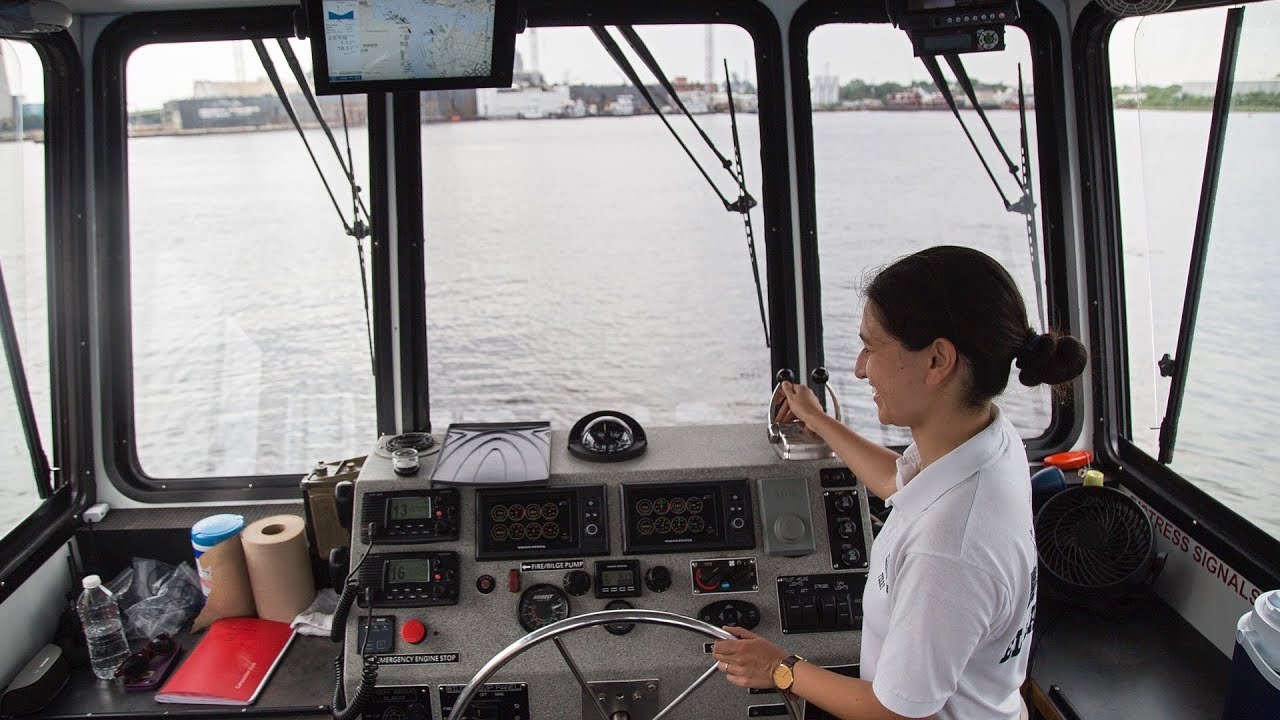 First woman will soon captain Elizabeth River Ferries - YouTube