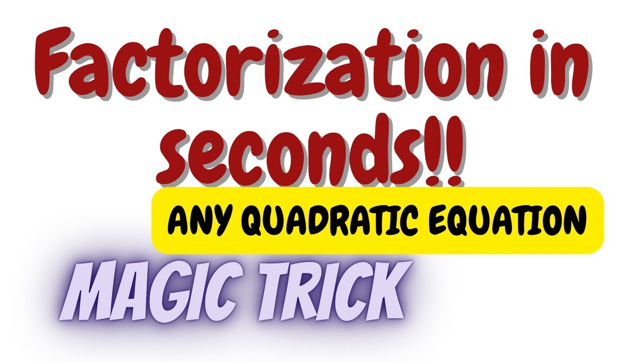 Magic Trick || Solve Any Quadratic Equations In Seconds/ Shortcut for ...