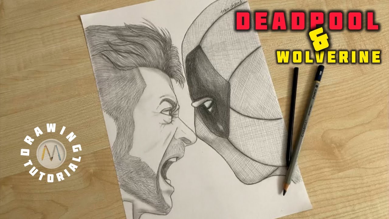 Deadpool vs Wolverine drawing pencil drawong tutorial - YouTube