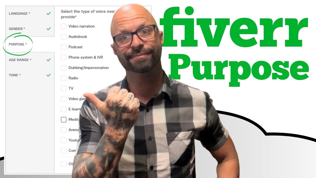 Fiverr Voice-Over Gig - What are the "Purposes" - YouTube