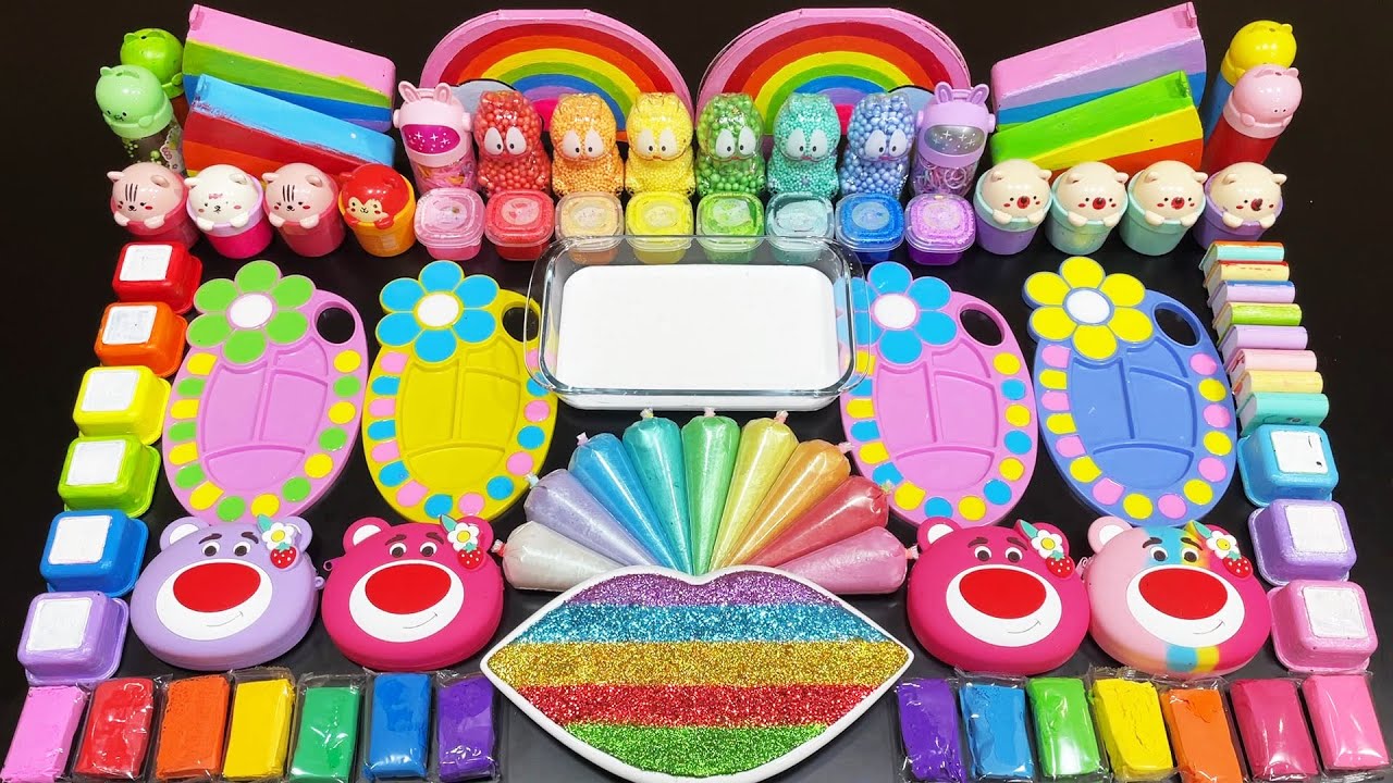 RAINBOW Slime ! Mixing Random Things Into Piping Bag Slime !! ASMR Tom ...