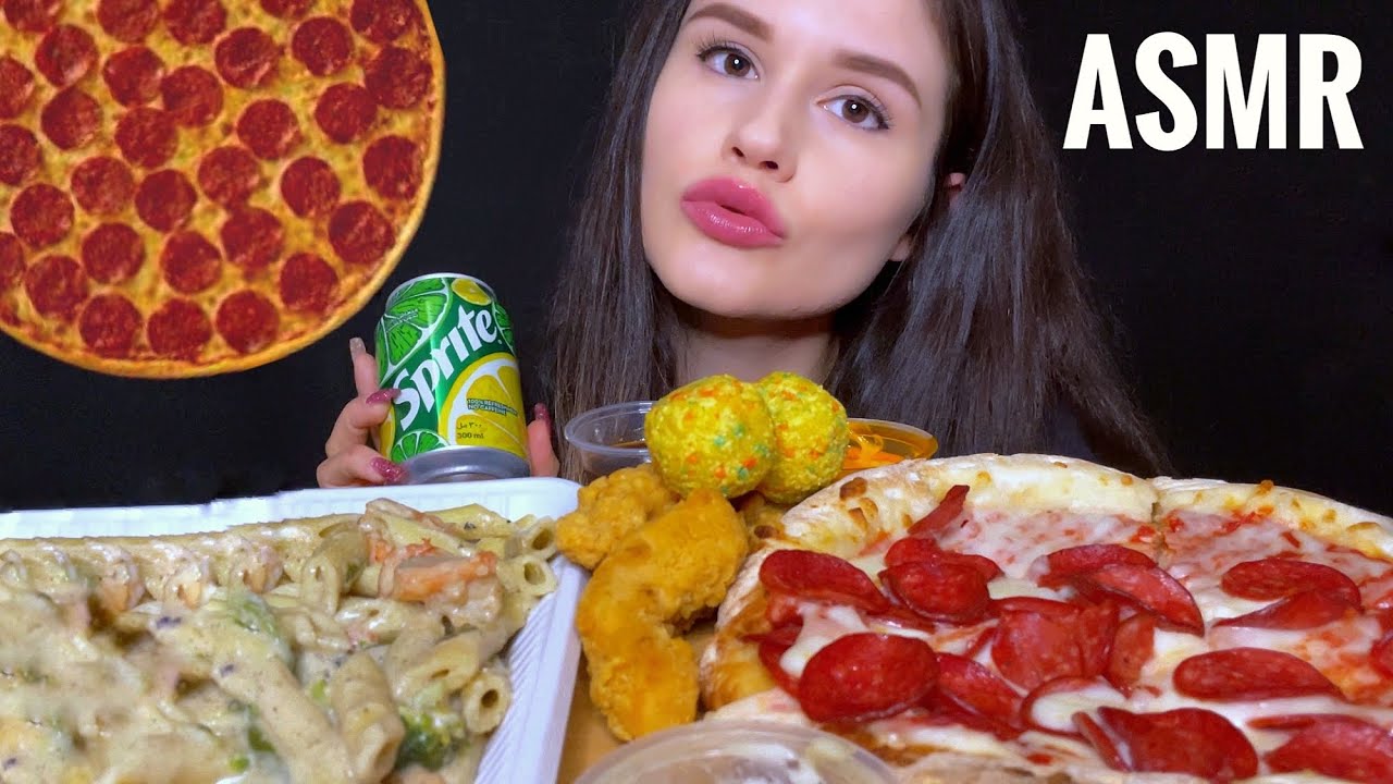 ASMR PIZZA & PASTA MUKBANG (NO TALKING) EATING CHEESY PEPPERONI ...