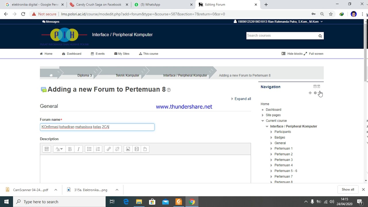 Tutorial Penggunaan LMS Polsri Bag 2 - YouTube
