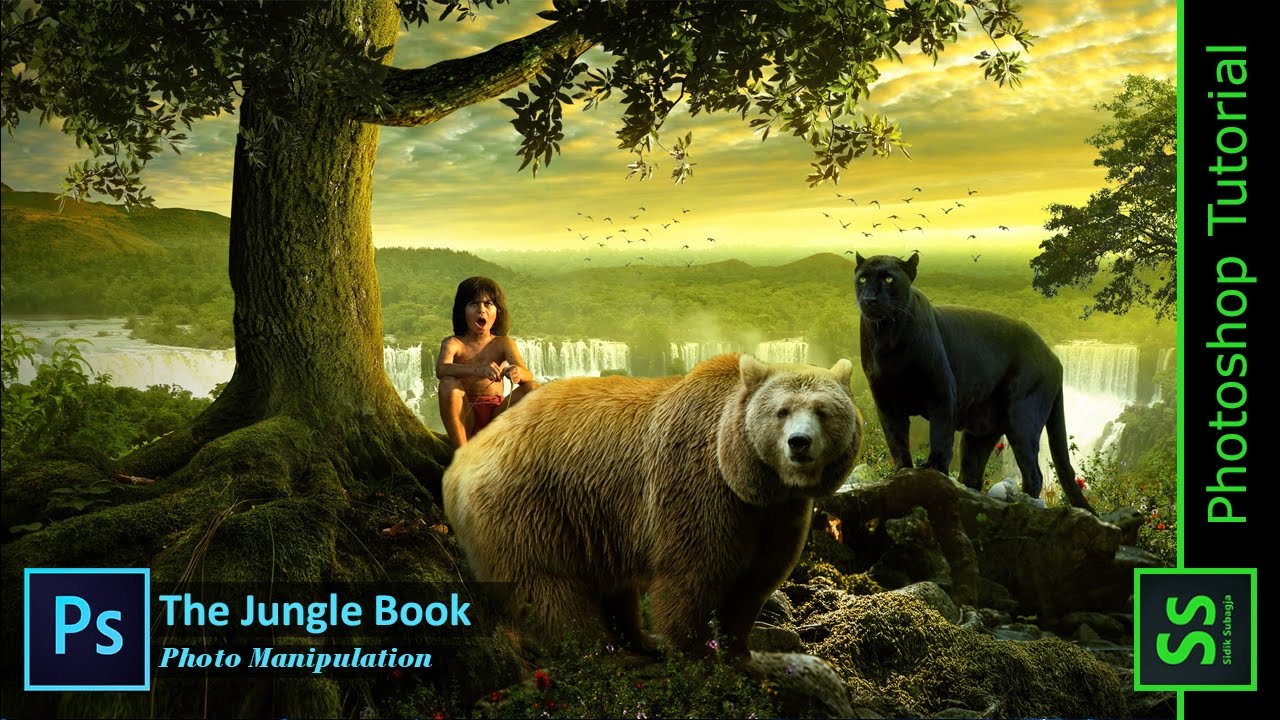 Tutorial Photoshop CC2014 | Photo Manipulation - The Jungle Book - YouTube