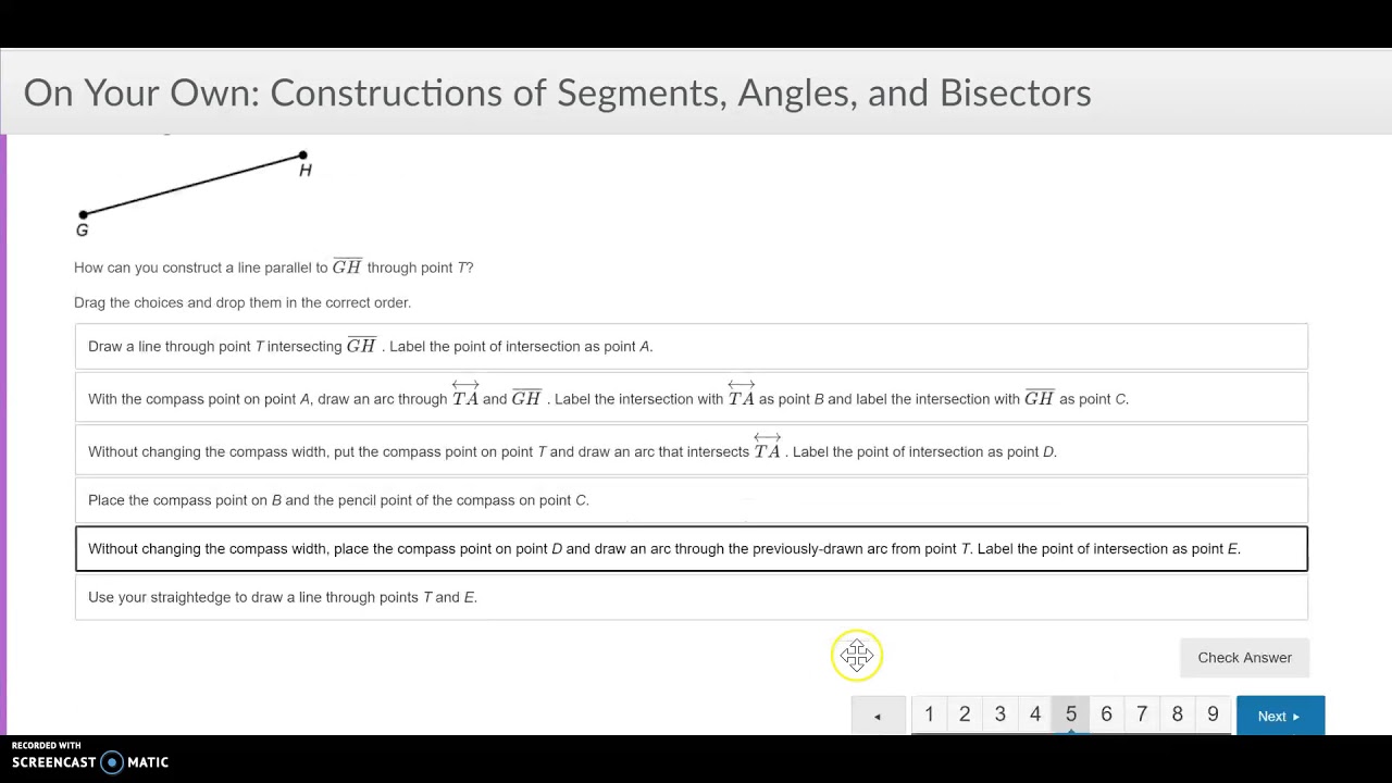 OYO Practice 3.02 Constructions of Segments, Angles and Bisectors - YouTube