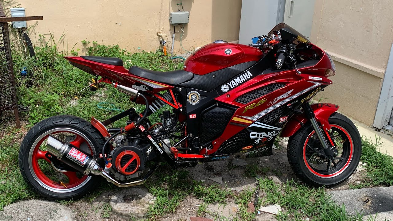 DF50sst new exhaust + spring adjusted - YouTube