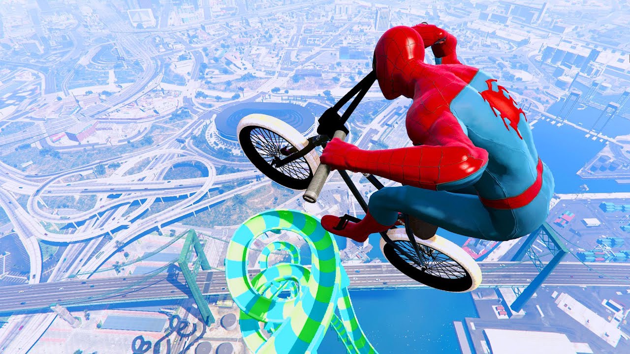 GTA 5 - Spiderman BMX Parkour Jumps Vol.21 (Euphoria Ragdolls) - YouTube