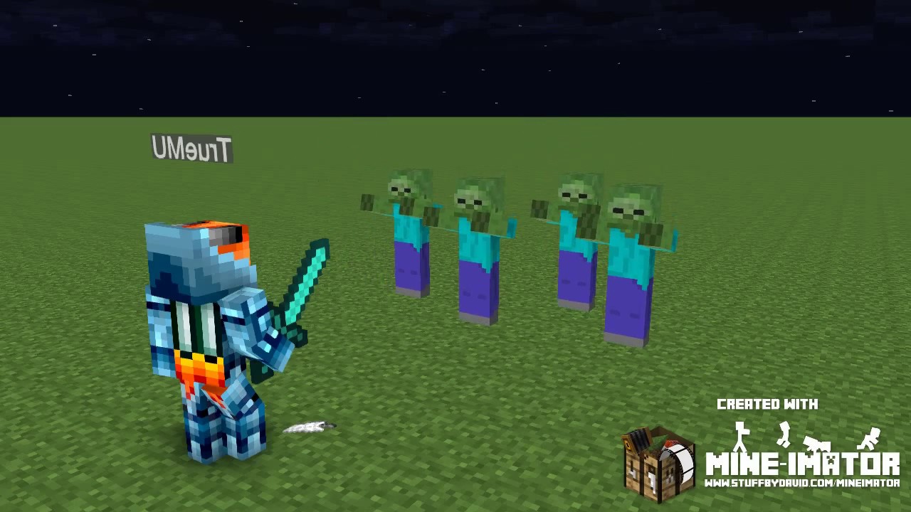 Minecraft animation | TrueMU & Zombies | Mine-Imator - YouTube