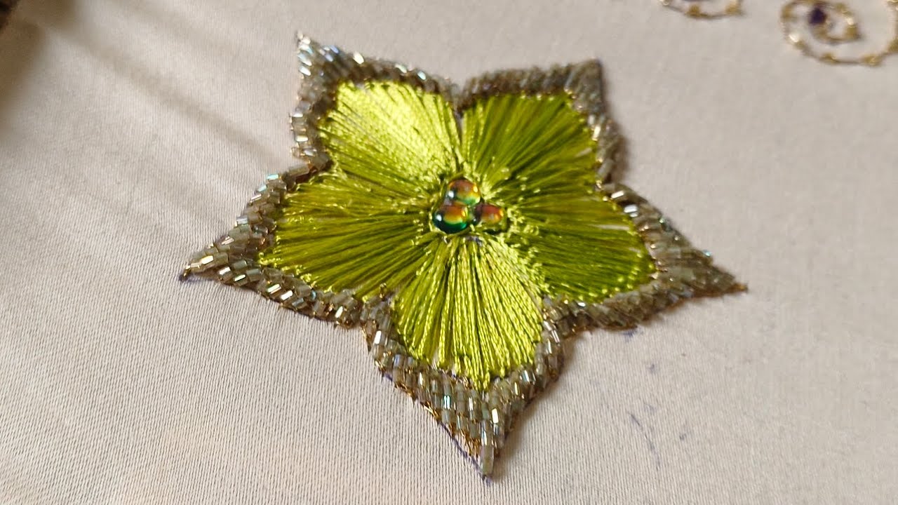 Beautiful flower design aari work|| silk thread aari embroidery || aari ...