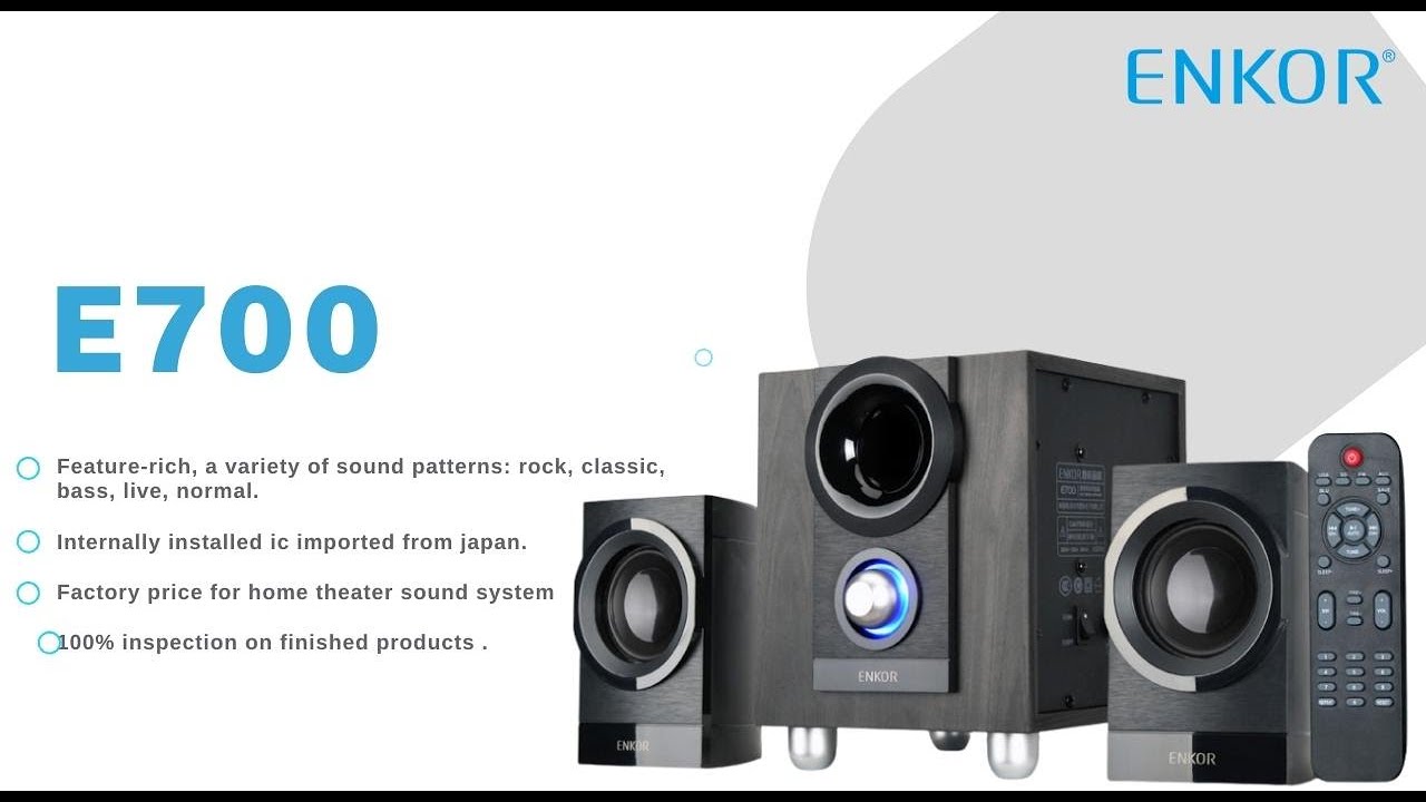 [Enkor] E700 2.1 Wireless Bluetooth Computer Speaker - YouTube