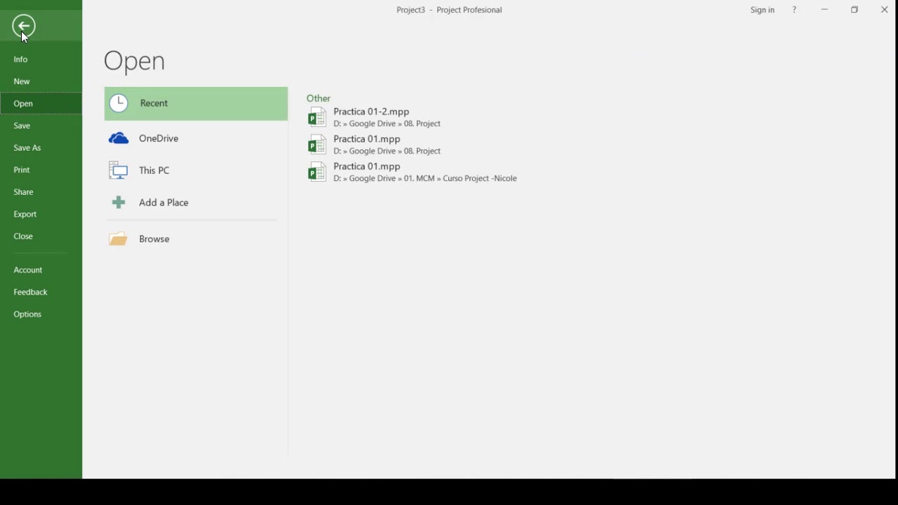 02 Interface de MS Project 2016 - YouTube