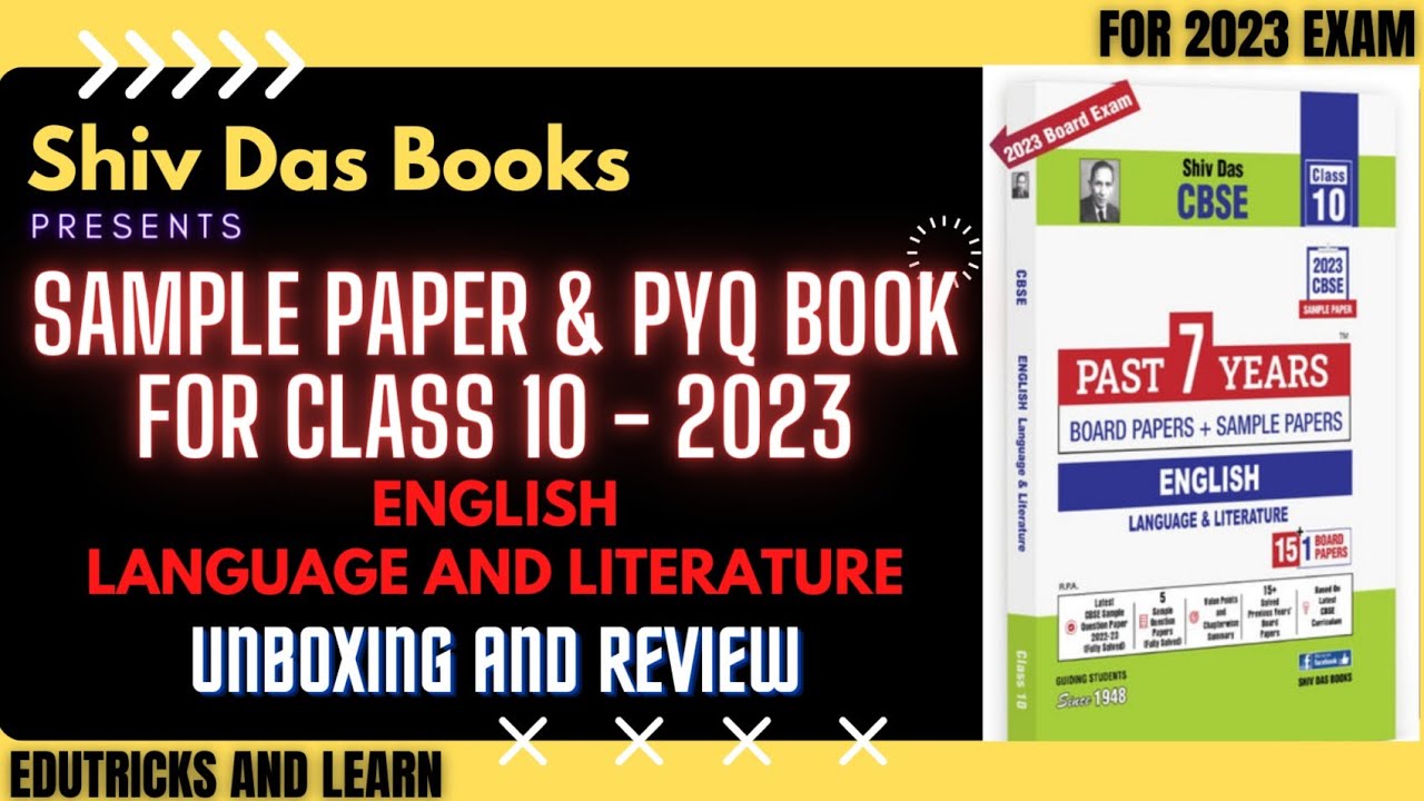 SHIV DAS English Sample Paper & PYQ book for Class 10- 2023| Unboxing ...