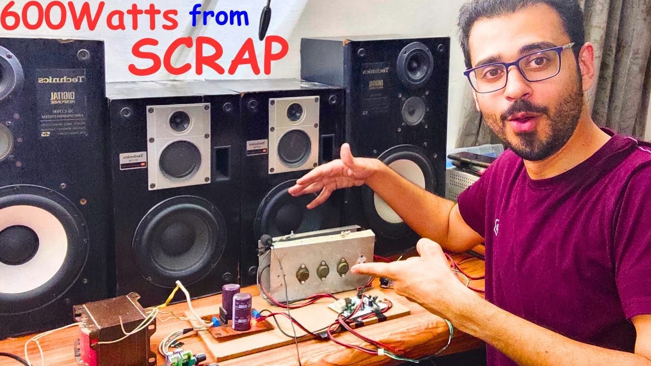 I made this 600Watts Amplifier From Scrap - YouTube