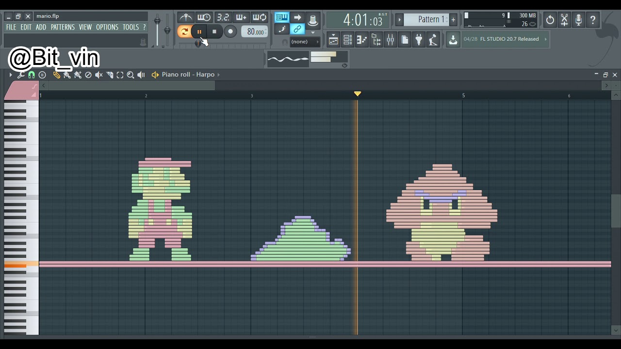 Mario MIDIArt in Paino Roll - YouTube