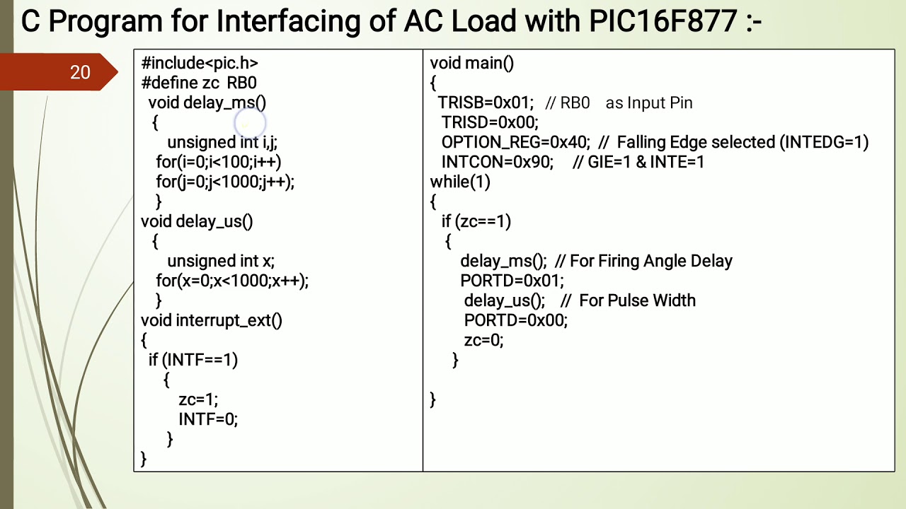AC Phase Control using TRIAC with PIC16F877 - YouTube