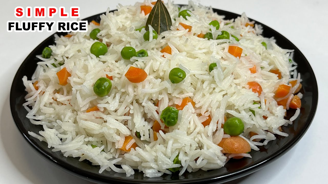Simple Fluffy Rice Recipe | How to Cook Basmati Rice | Steamed Veg Rice ...
