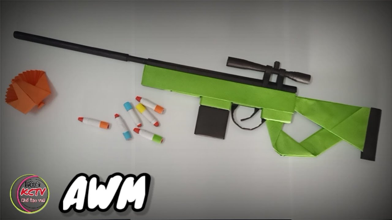 DIY | How To Fold The AWM Gun Out Of Paper | Cách Gấp Súng AWM Bằng ...