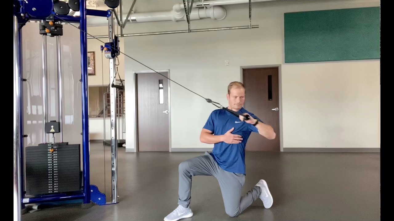 Cable Half Kneeling Pull Down with Rotation - YouTube