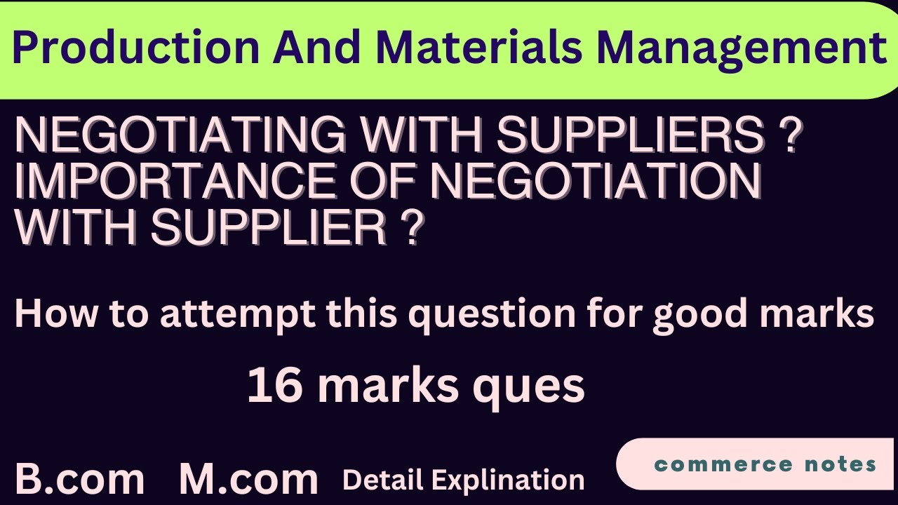 Negotiating with suppliers | Importance of negotiation with supplier ...