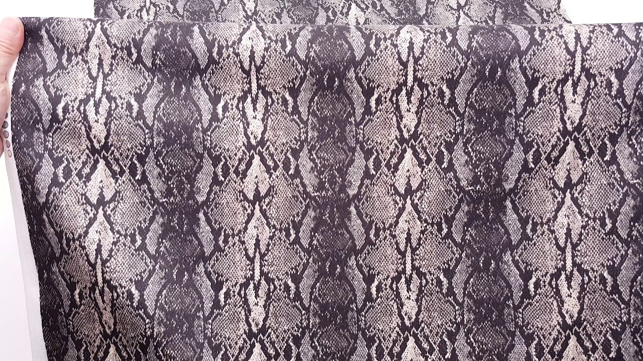 taupe and dark brown snake skin pattern twill fabric from Japan - YouTube