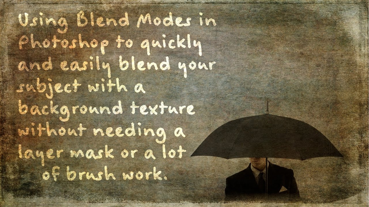 PS_Using Blend Modes to Composite Subject with Background Texture - YouTube