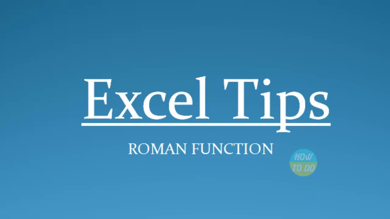 How To Use Roman Function In Excel Youtube