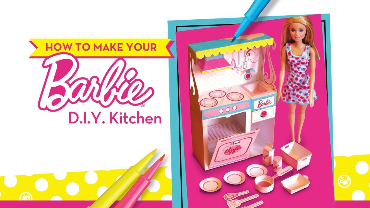 How to make your Barbie D.I.Y. Kitchen - YouTube