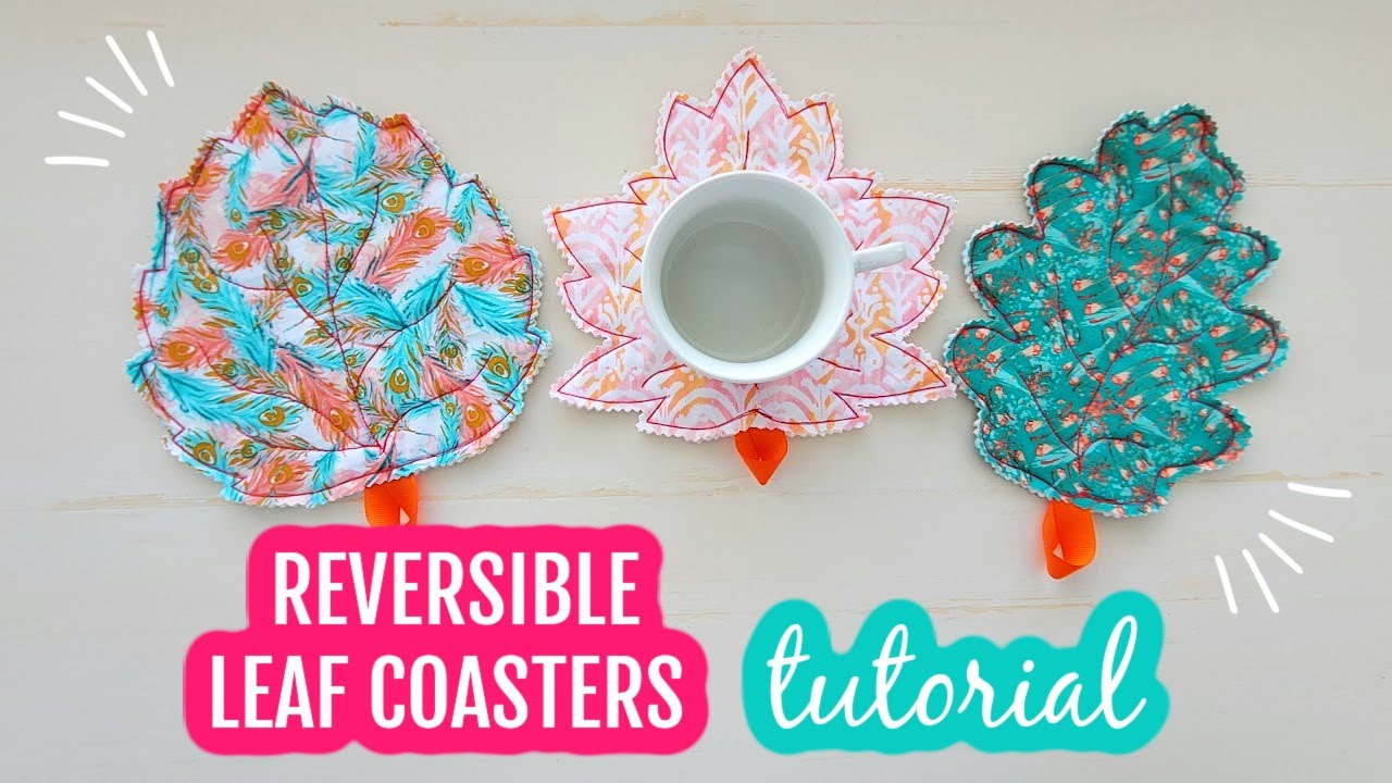 DIY Fabric Leaf Coasters Tutorial #leafcoasters #leafmugmat # ...