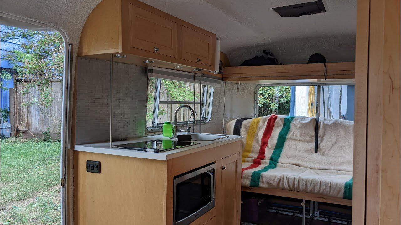 Rear bed and bunk rebuild in a 1978 17 foot Boler trailer - YouTube