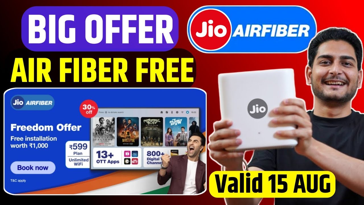 Jio Airfiber Big Offer | No Installation Charges | Jio Freedom Offer ...
