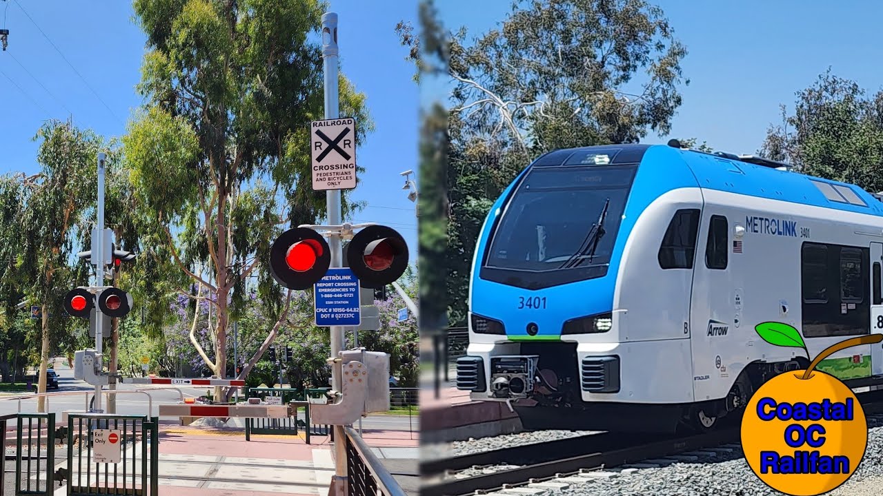 [4K] Redlands Esri Pedestrain Railroad Crossing, Redlands, CA - YouTube