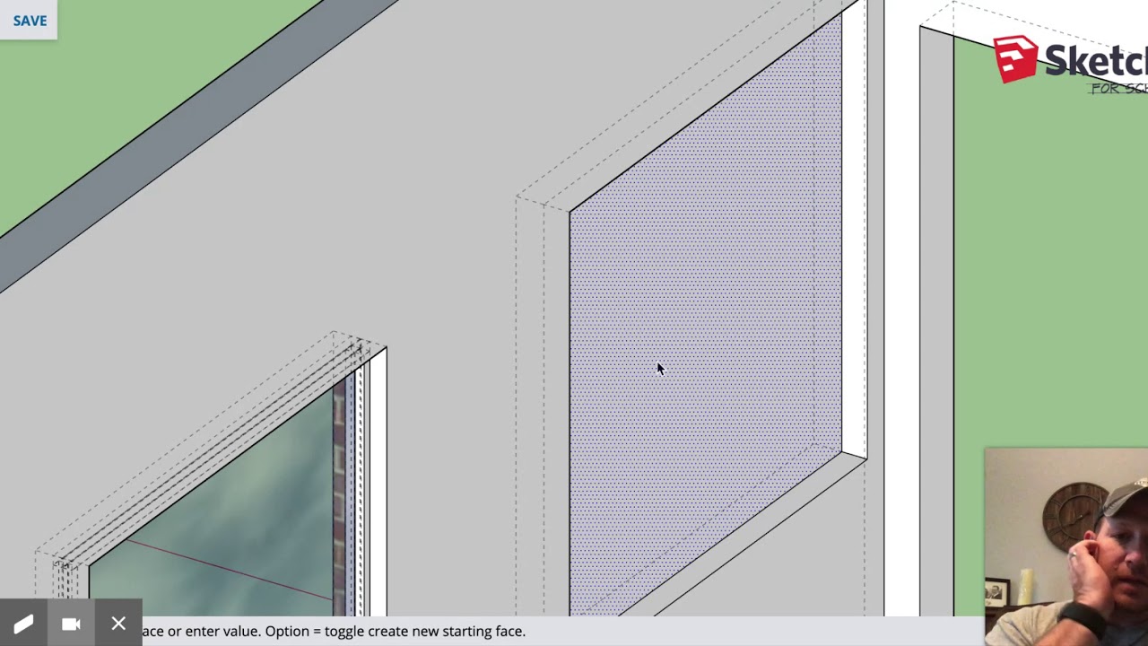 Google SketchUp - Adding Glass Windows pt 2 - YouTube