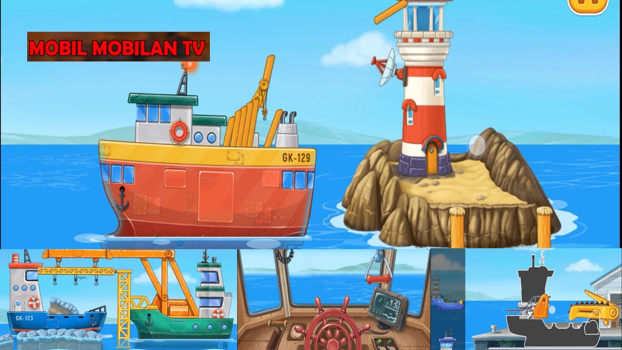 GAME EDUKASI ANAK - MEMBANGUN PULAU DENGAN KAPAL KAPAL MENARIK [BUILD ...