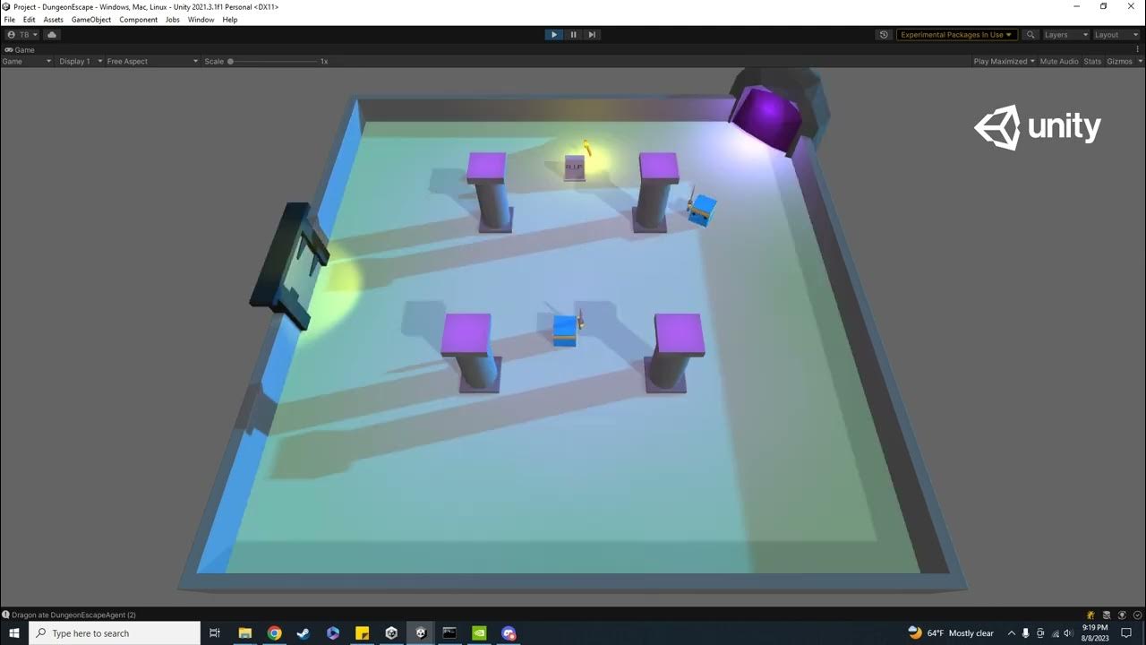 Dungeon Escape Unity Reinforcement Learning (MA-POCA) - YouTube