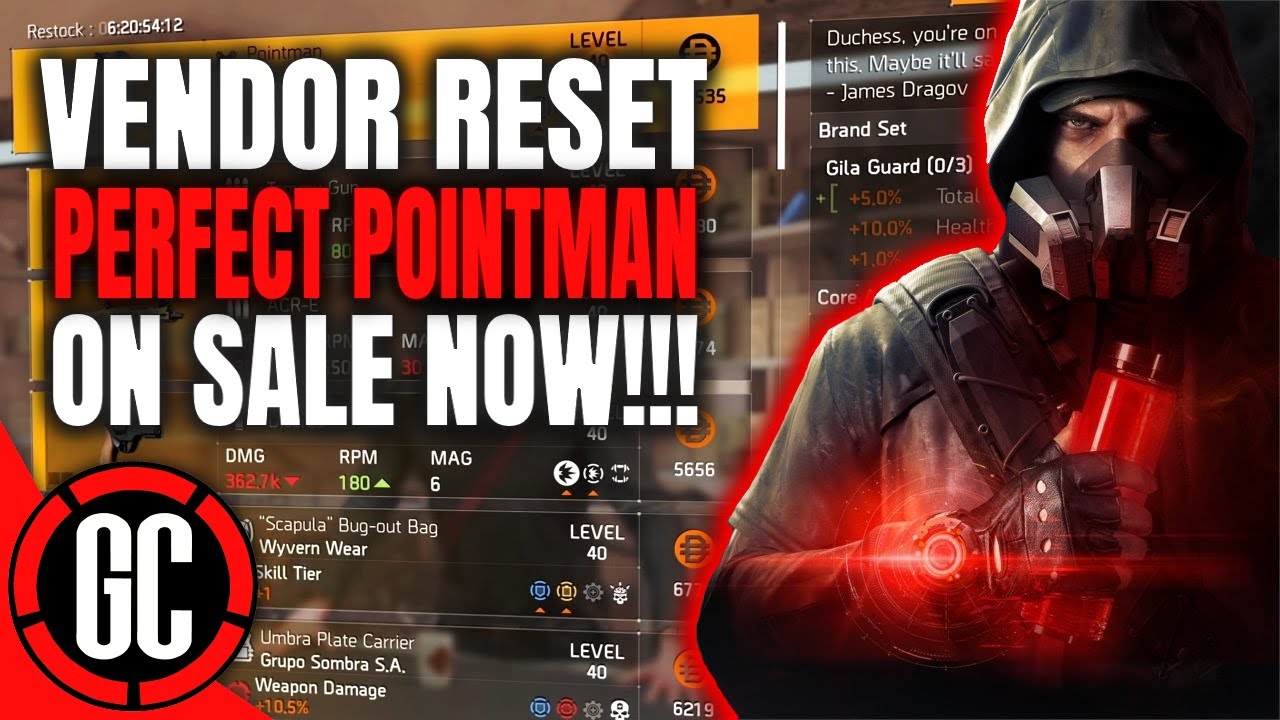 The Division 2 Vendor Reset - PERFECT POINTMAN ON SALE NOW!!! - YouTube