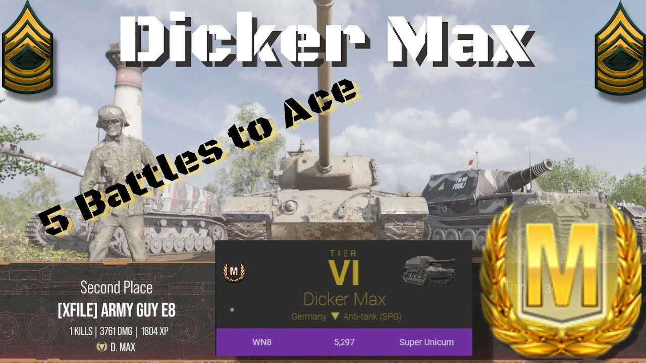 Dicker Max Ace Tanker Battle, World of Tanks Console. - YouTube